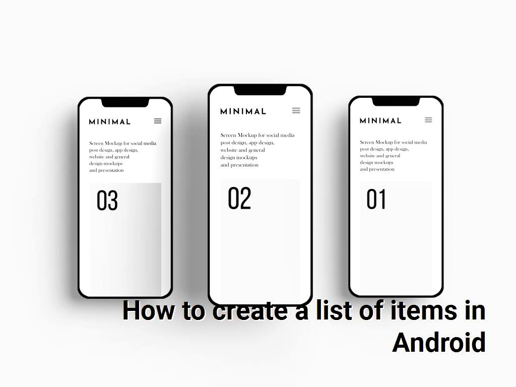 How To Create A List Of Items In Android